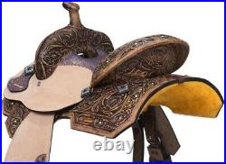 Barrel Racing Equestrian Horse Saddle Western Leather Tooled Carved 12 ...