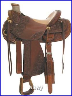 Western Horse Saddle Wade Ranch Roping Tree A Fork Work Leather 12-18 ...