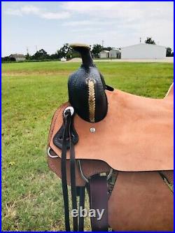 Youth Kids Western Horse Ranch Saddle With Basket Weave Tooling Free ...